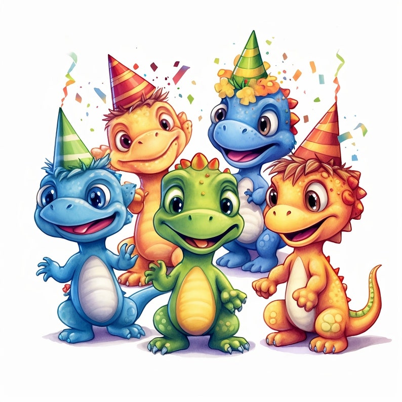 Dinosaur Party Printables - Clip Art Downloads - 300DPI - Etsy