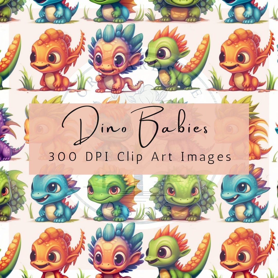 Baby Dinosaur Clipart | Instant Download | 300 DPI Images | PNG ...