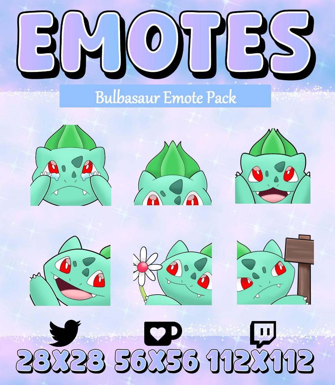 Bulbasaur Emote Pack - Etsy