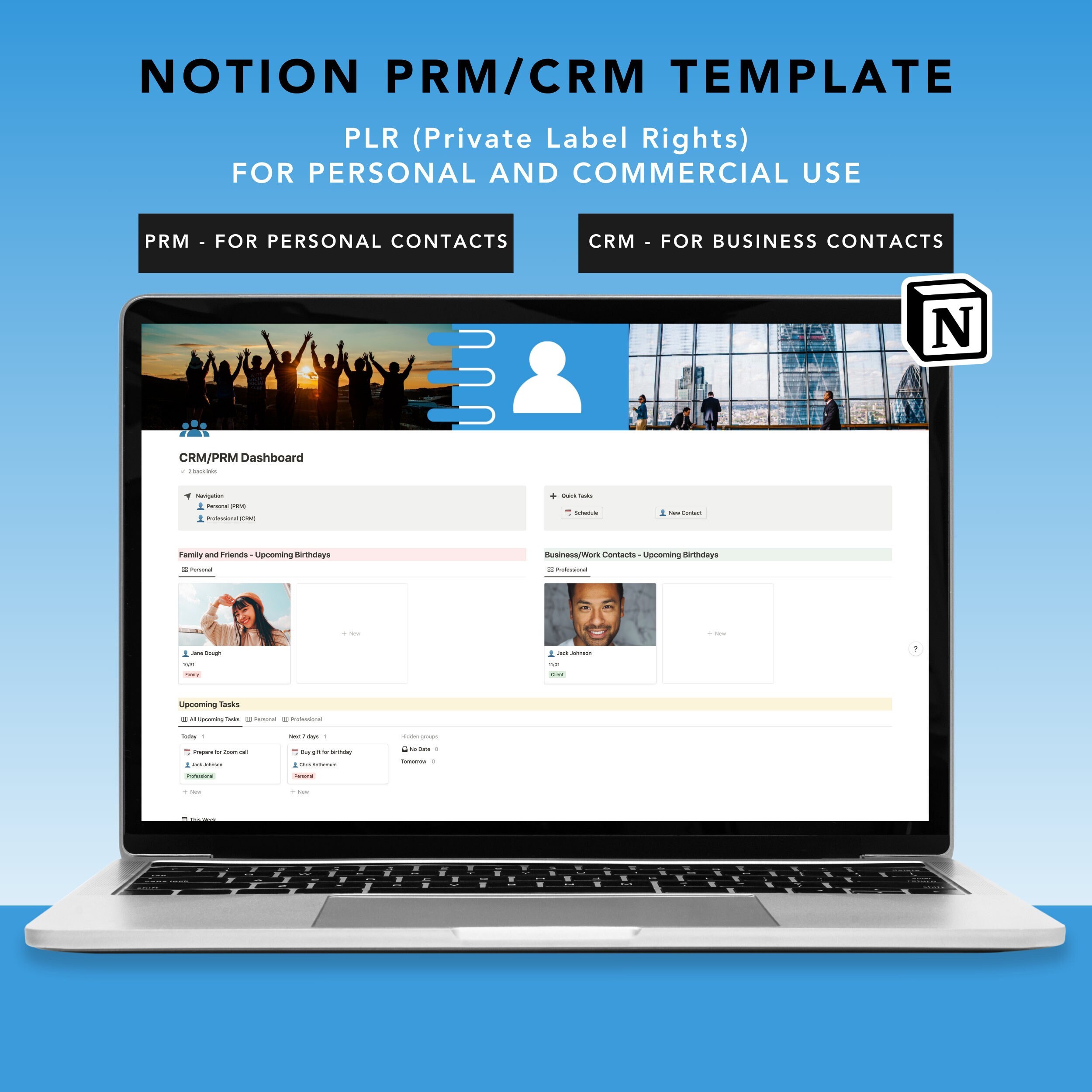 Notion Template, CRM, PRM, Personal and Professional Relationship Manager Dashboard - Personal ...