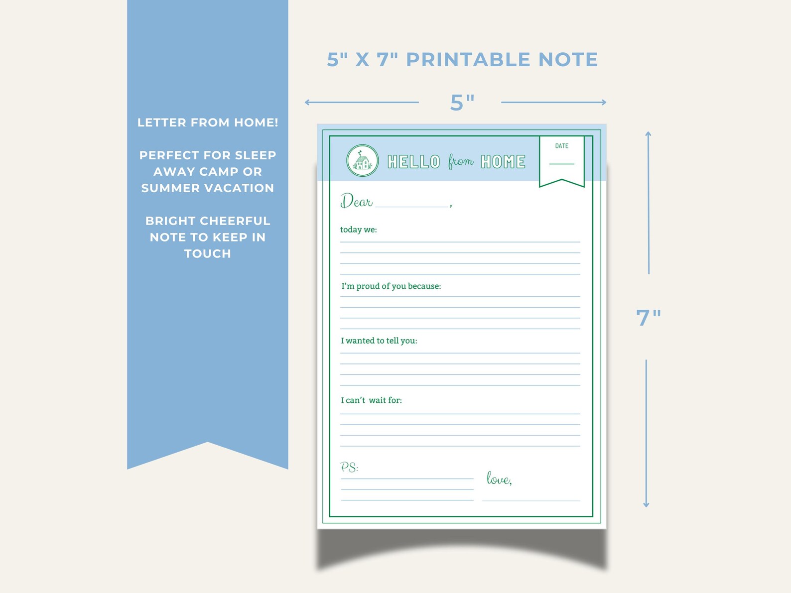 PRINTABLE Letter From Home, Camp Note From Home, Note From Mom, Camp ...