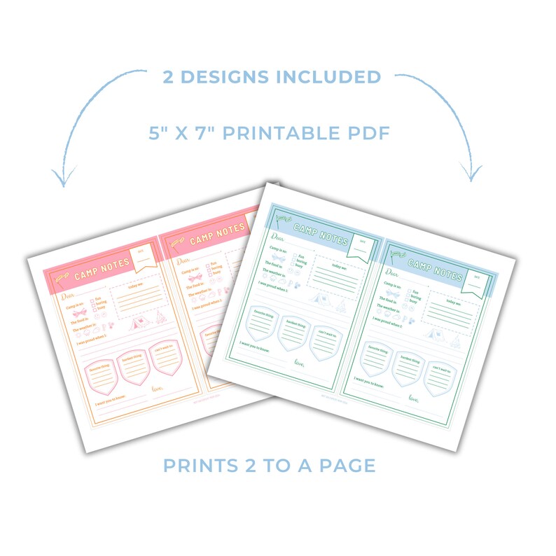 PRINTABLE Letter From Camp, Camp Note PDF Summer Camp Stationery, Kid's ...