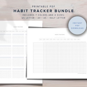 Printable Habit Tracker, PDF for Yearly Monthly Daily Routine and Goal ...