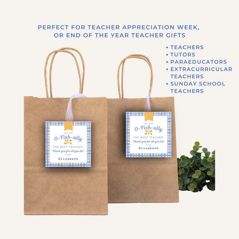 O-fish-ally the Best Teacher Printable Gift Tag, Instant Download ...