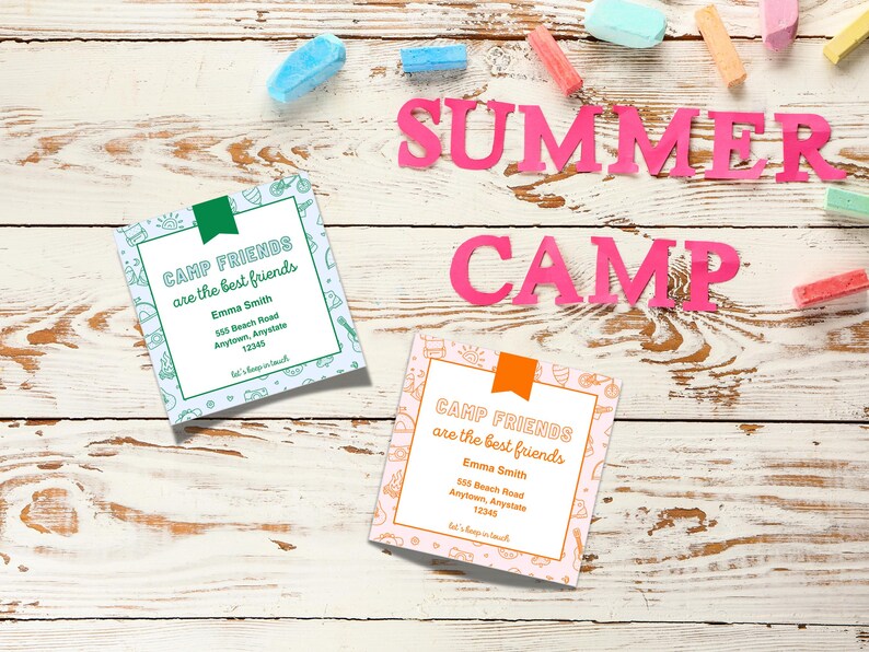 Printable Camp Calling Card, Home Address Camp Contact Card, Keep in ...
