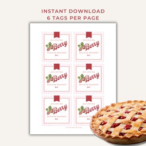 Berry Favorite Teacher Gift Tag, Printable 3” X 3” Editable, Smoothie ...
