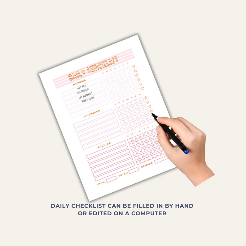 Kids Daily Checklist, Daily Routine Chart, Morning Routine, Evening ...