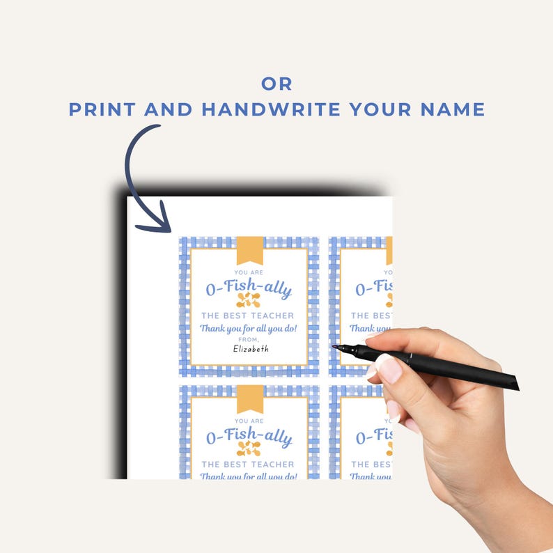 O-fish-ally the Best Teacher Printable Gift Tag, Instant Download ...