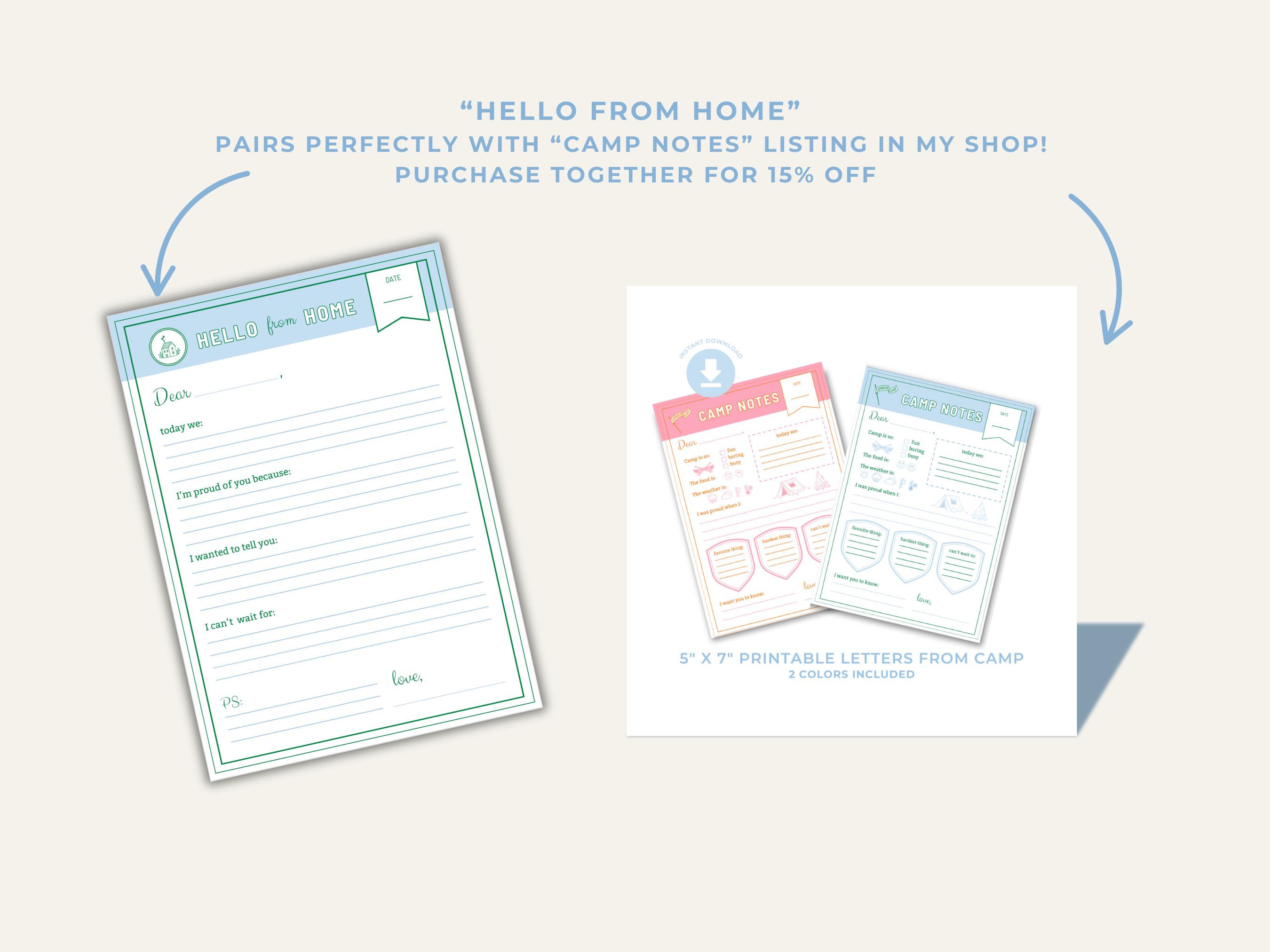 PRINTABLE Letter From Home, Camp Note From Home, Note From Mom, Camp ...