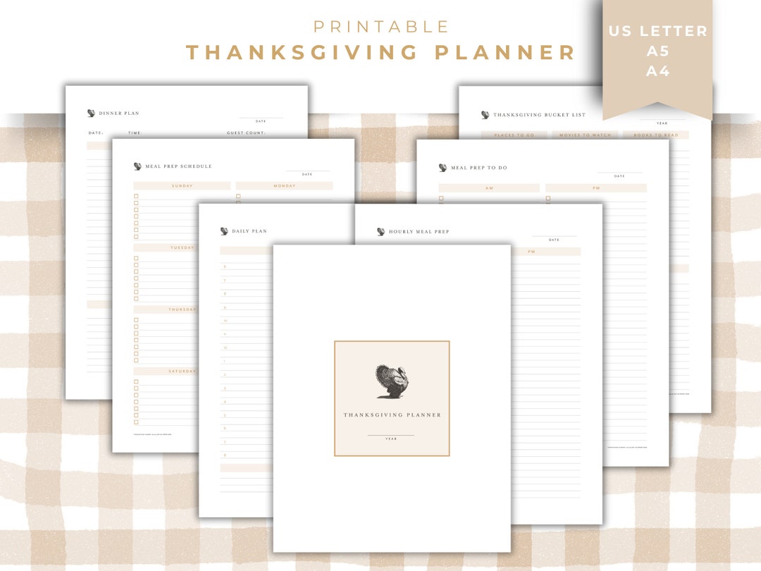 Printable Thanksgiving Planner Bundle, Budget Tracker, Decor Inventory ...