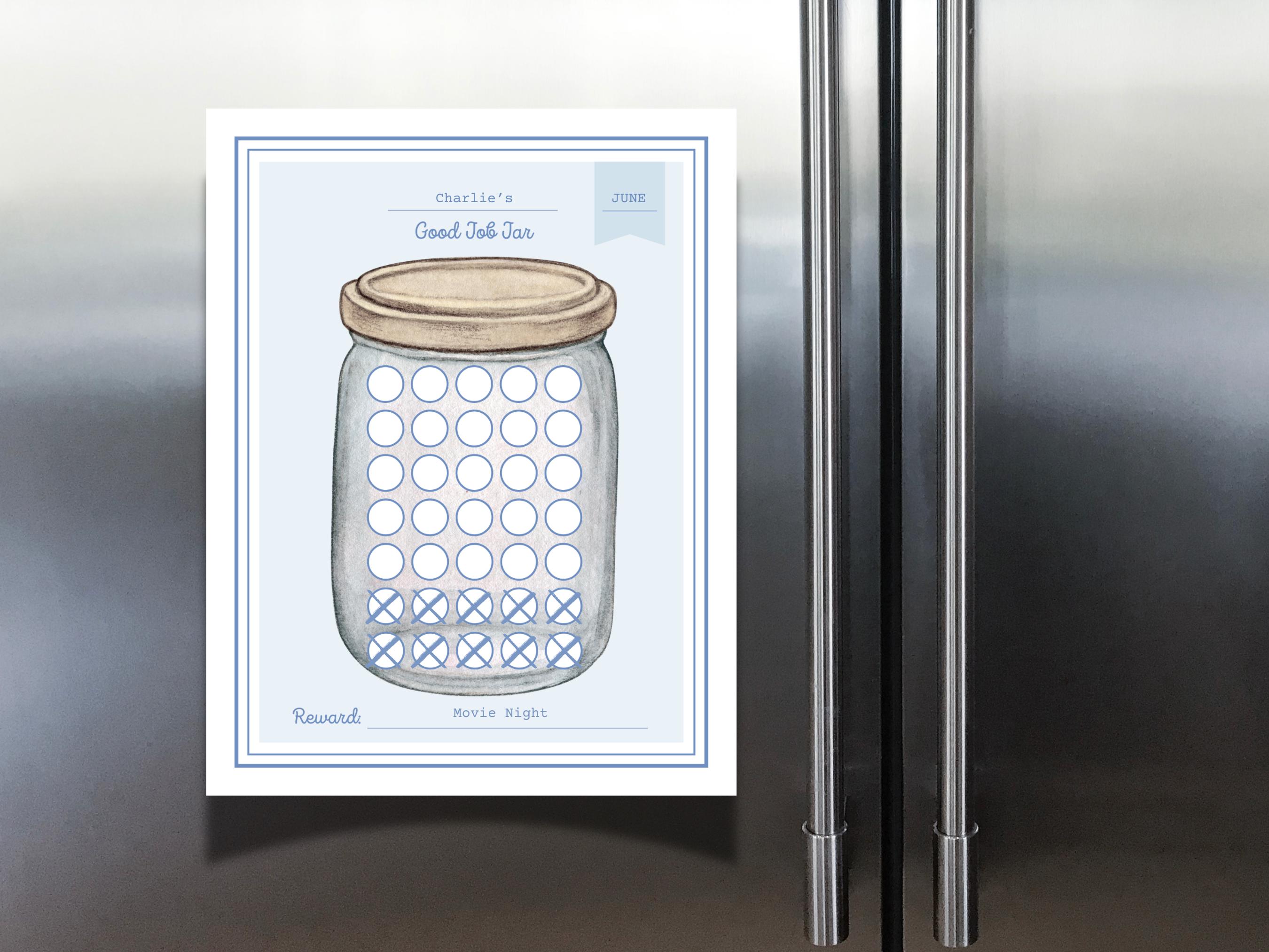 Printable Reward Chart, Good Job Jar, Positive Behavior Chart, Sticker ...