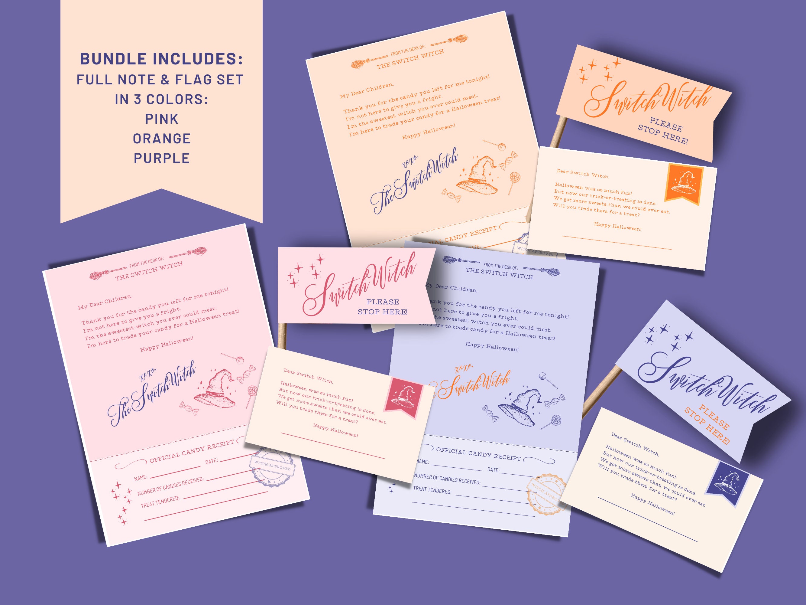 Switch Witch Candy Trade Letter, Halloween Printable Bundle, Candy Swap ...