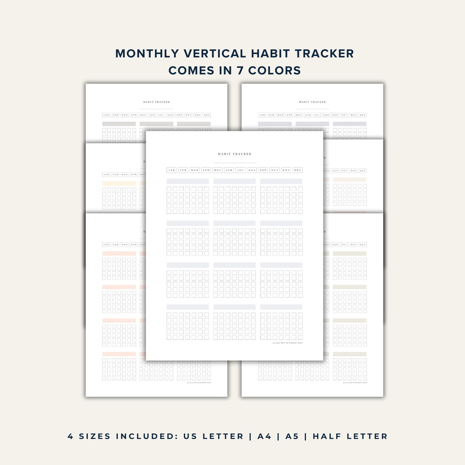 Printable Habit Tracker, PDF for Yearly Monthly Daily Routine and Goal ...