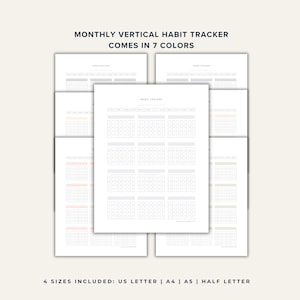 Printable Habit Tracker, PDF for Yearly Monthly Daily Routine and Goal ...