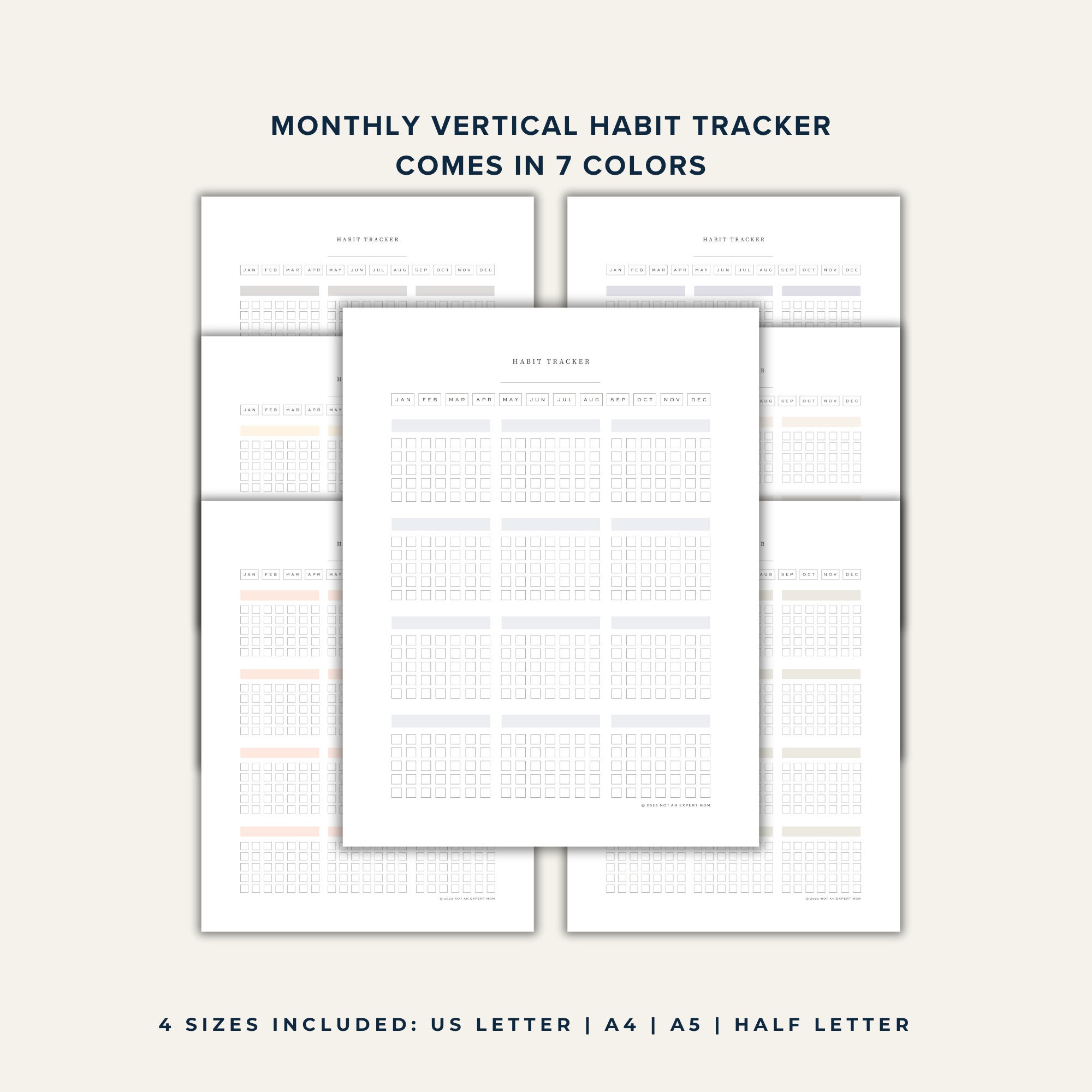 Printable Habit Tracker, PDF for Yearly Monthly Daily Routine and Goal ...