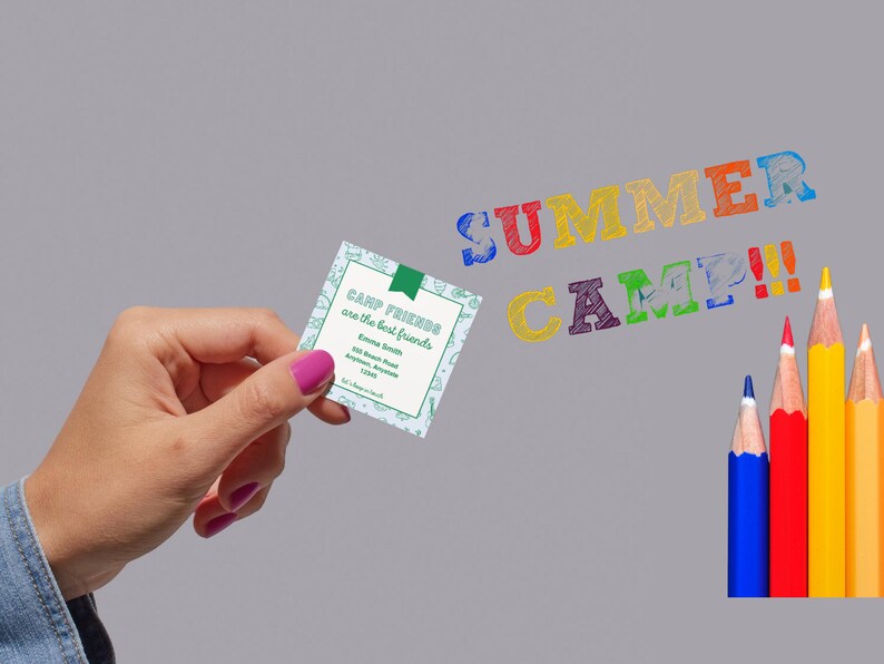 Printable Camp Calling Card, Home Address Camp Contact Card, Keep in ...