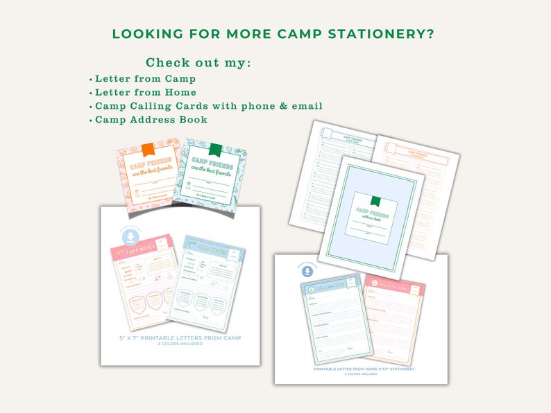 Printable Camp Calling Card, Home Address Camp Contact Card, Keep in ...