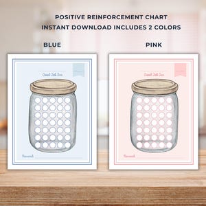 Printable Reward Chart, Good Job Jar, Positive Behavior Chart, Sticker ...