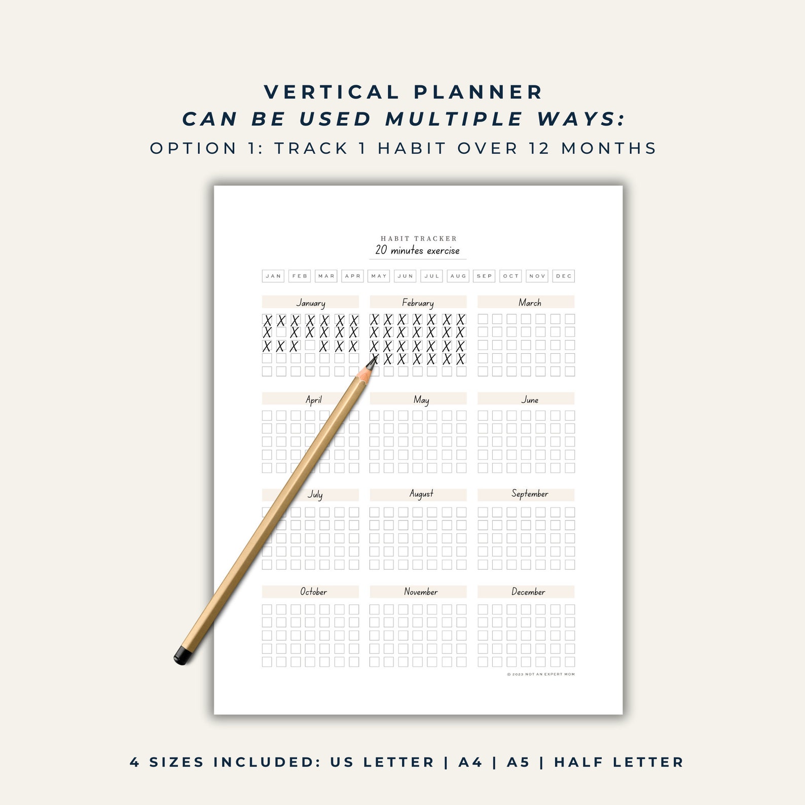 Printable Habit Tracker, PDF for Yearly Monthly Daily Routine and Goal ...