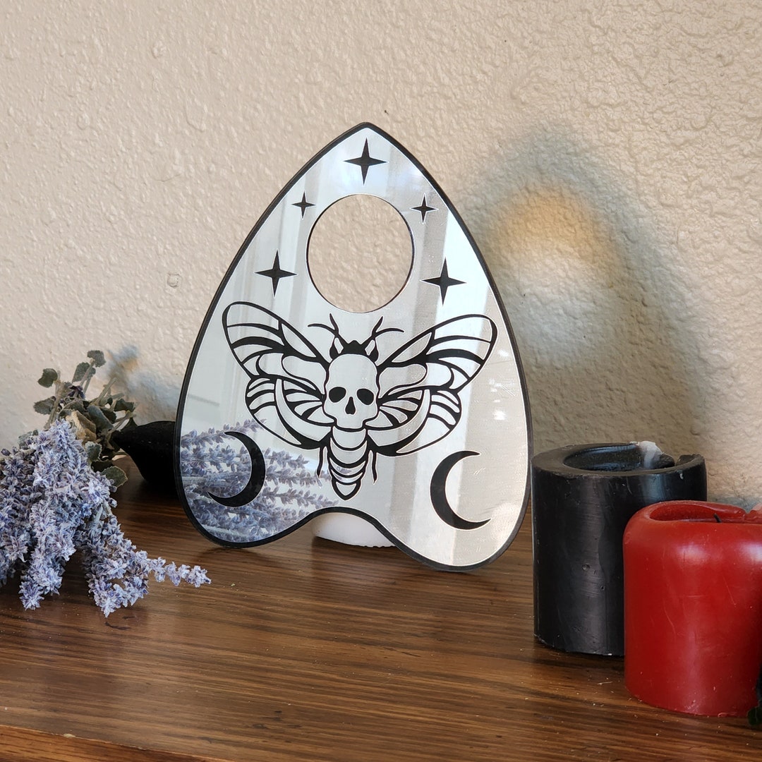 Mirrored Death Moth Planchette | Gothic, Witch, Pagan Decor - Etsy