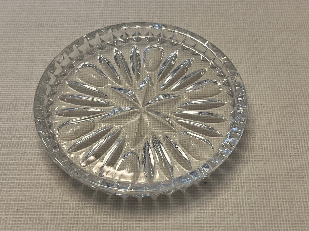 Ten 10 Vintage Cut Glass Drink Coasters Six Point Center Star - Etsy