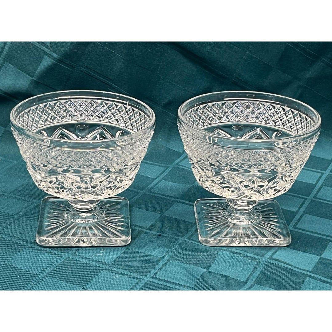 Set of Two 2 Vintage Imperial Glass Cape Cod Footed Sherbet Dessert ...