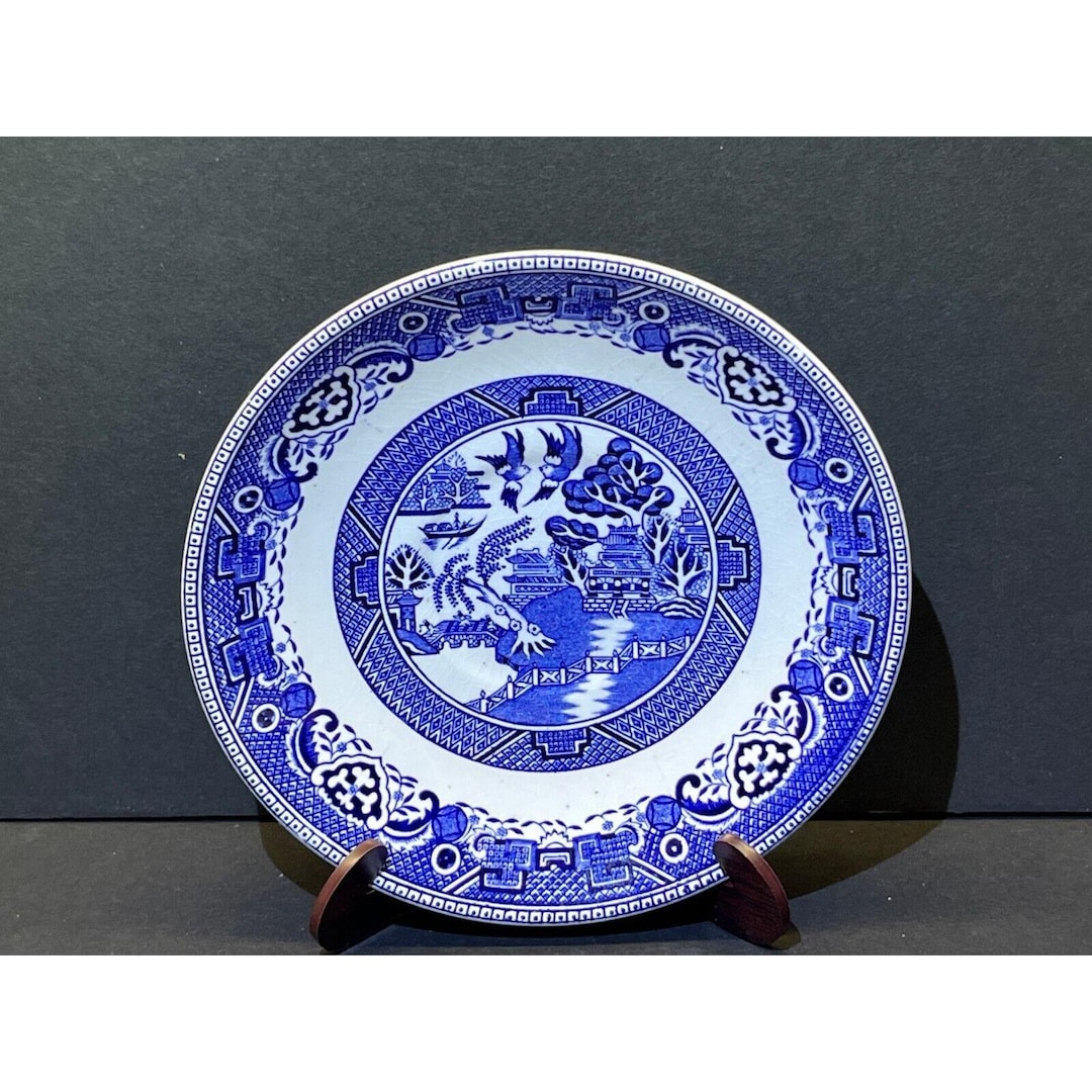 One (1) Vintage Old Willow Blue Saucer Made in England European Style ...