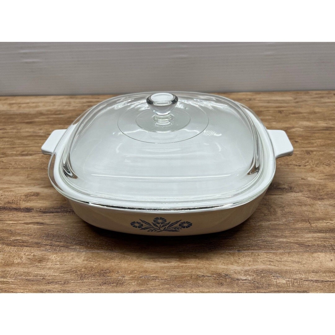 One 1 Pyrex Corning Ware Blue Cornflower P-9-B Baking Casserole Dish ...