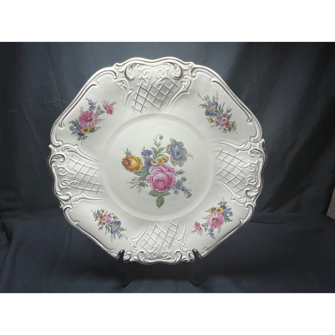 One (1) Vintage Reichenbach Fine China Floral Rose Center Platter Circa ...
