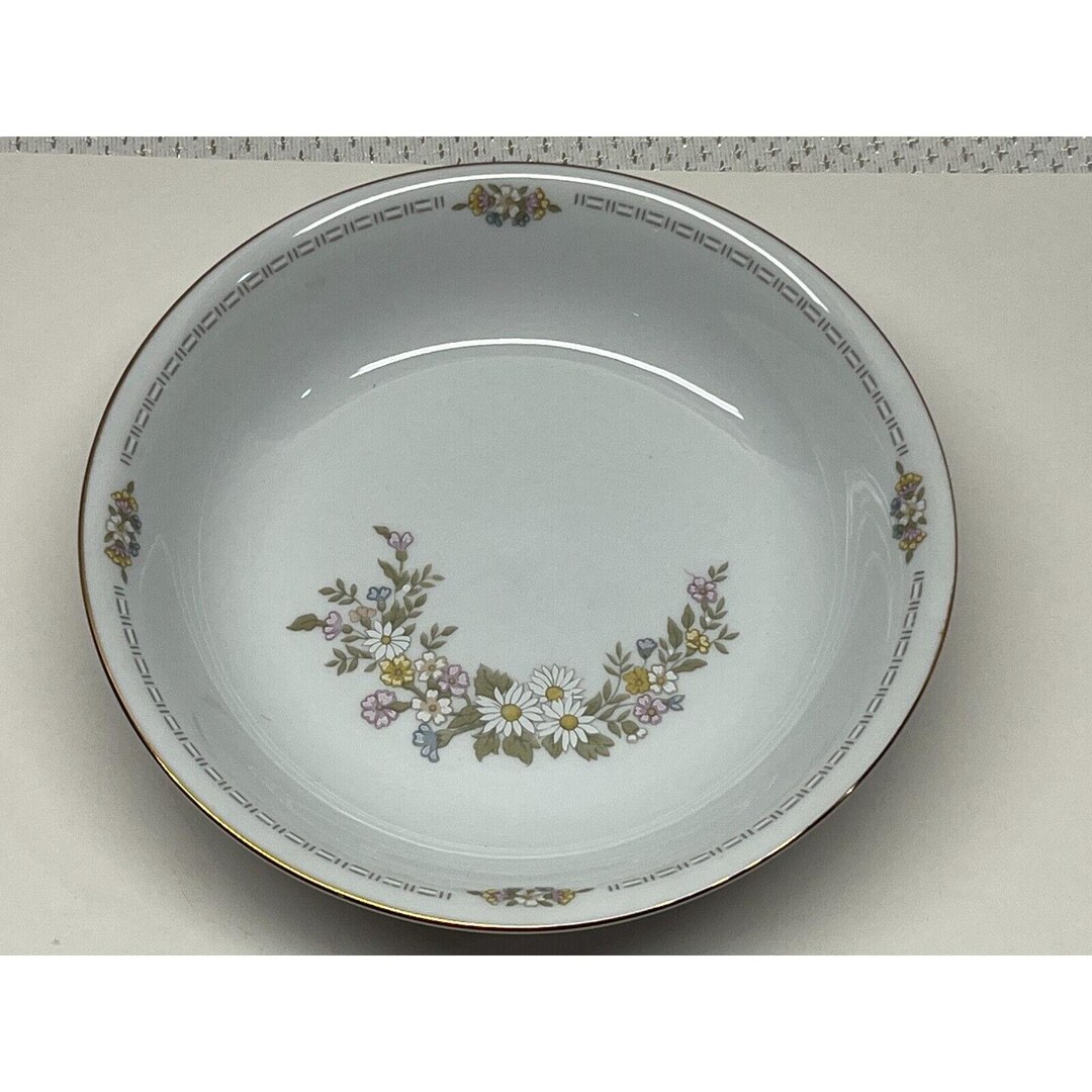 Baum Bros China KIMBERLY Pattern White Gold Trim Flowers Soup Bowl Set ...