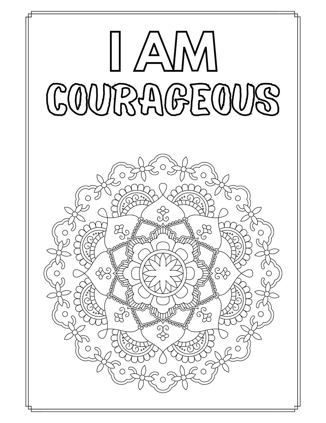 Coloring Positive Affirmation Mandala; Mindful Coloring Sheets; Mandala ...