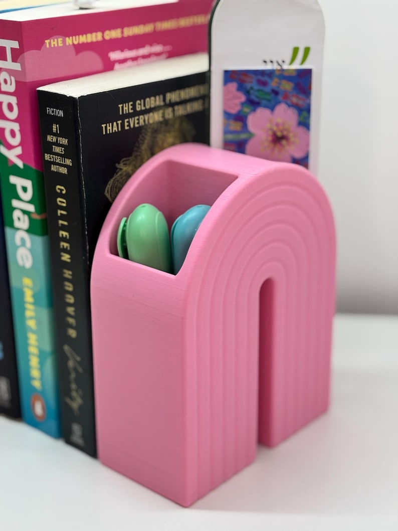 Rainbow Bookend Organizer – 3D Print STL Files, Book Holder With Built ...