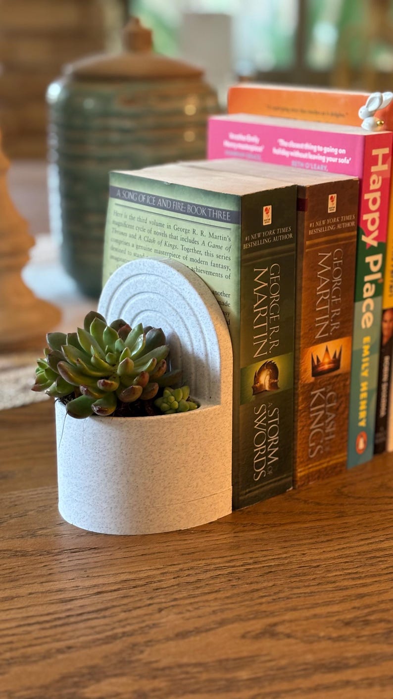 3D Printable Bookend Planter With Drainage - Digital 3D STL Files - Etsy