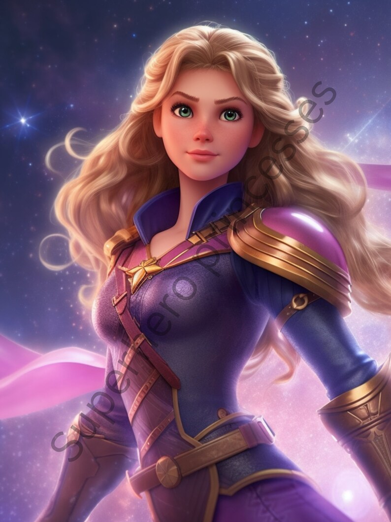 Superhero Princess in Space AI Clipart Pack High-quality - Etsy UK
