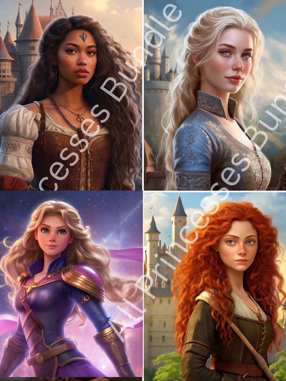 All of Our Princess AI Clipart Packs in One High-quality Digital Art ...