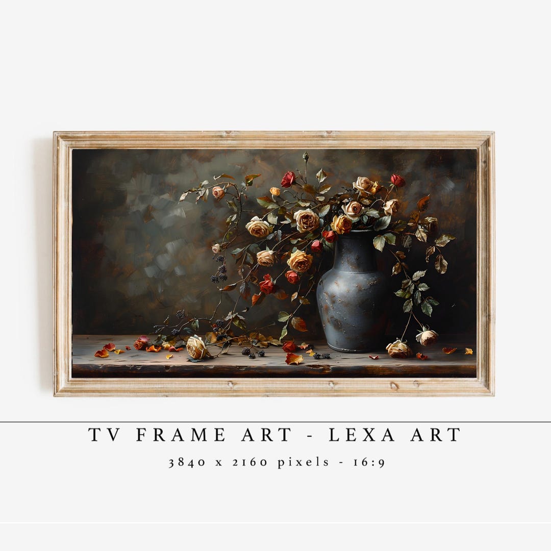 Vintage Flower Still Life Frame TV Art, Digital Download for Samsung ...