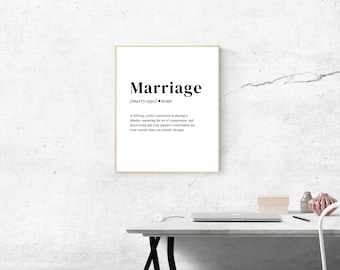 Marriage Definition Marriage Quotes Marriage Print (Download Now) - Etsy