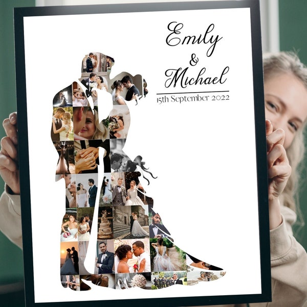 Wedding Photo Collage Template Bride and Groom Photo Collage Bride and ...
