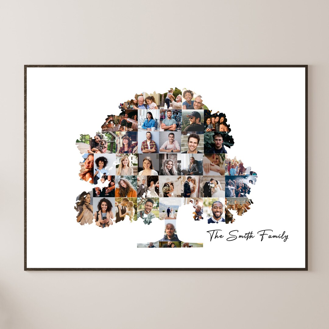Custom Family Tree Photo Collage Template Family Reunion Tree ...