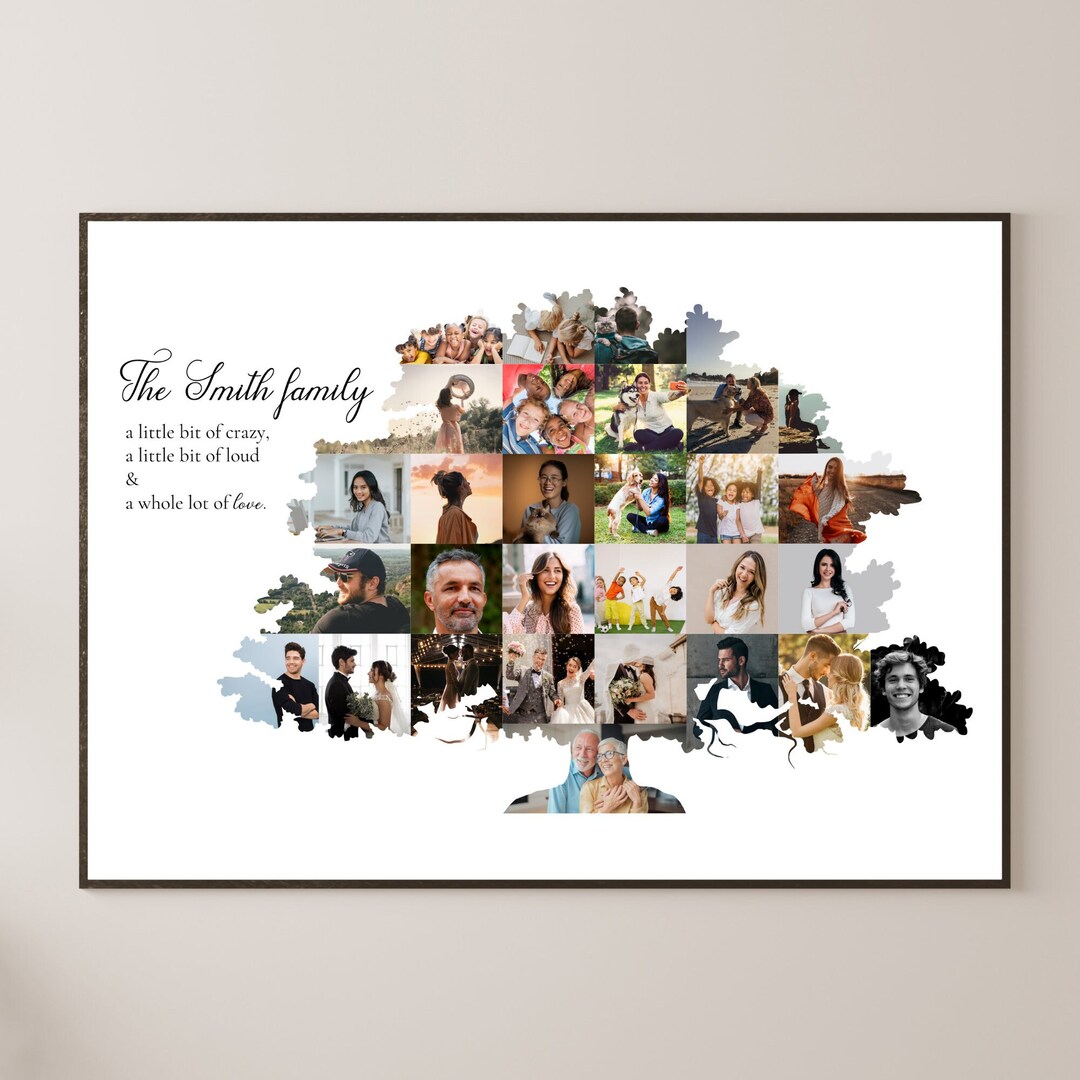 Family Tree Photo Collage Template Family Reunion Gift Photo - Etsy ...