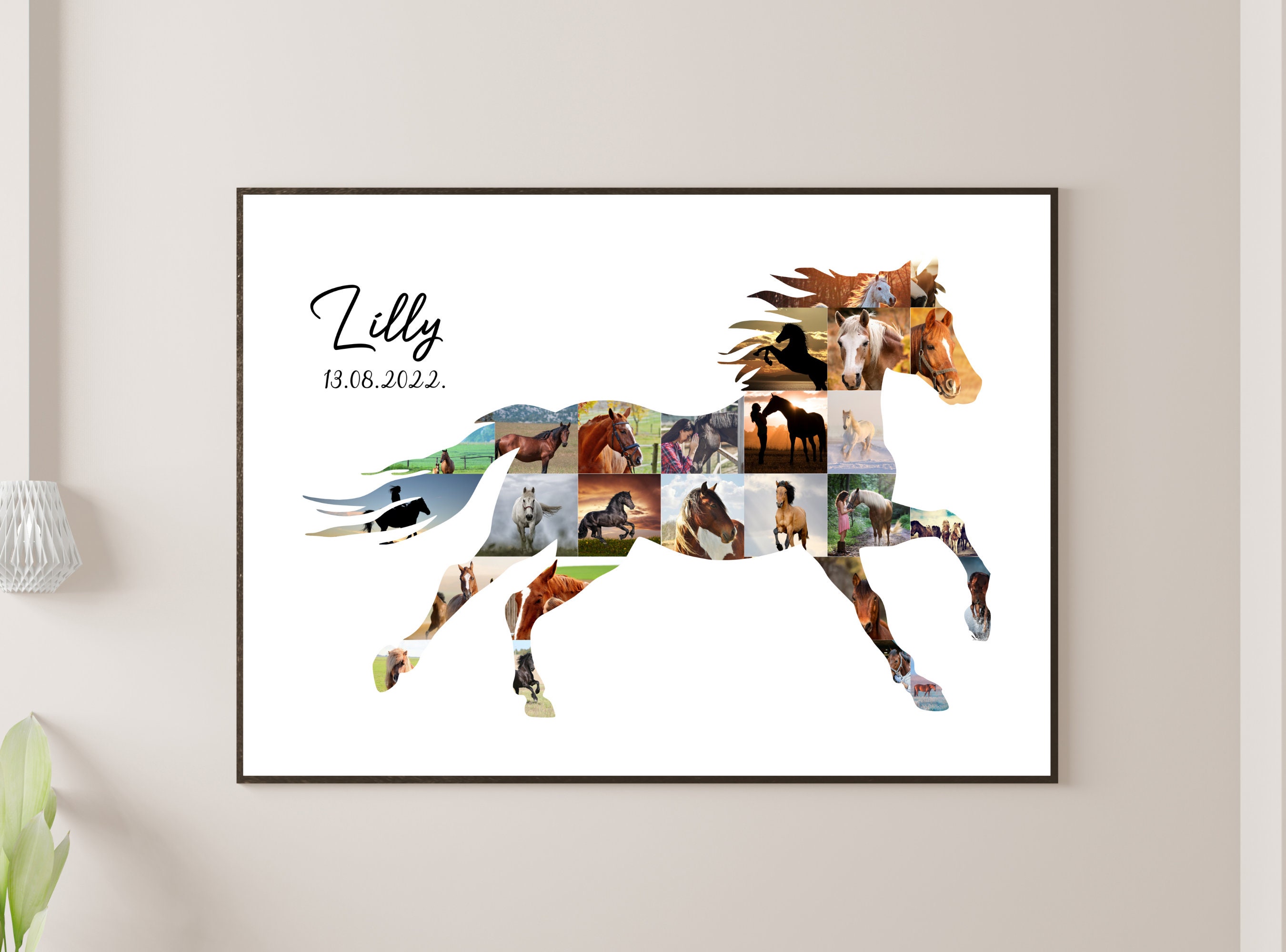Custom Horse Photo Collage Canva Template Horse Memorial Gift for Pet ...