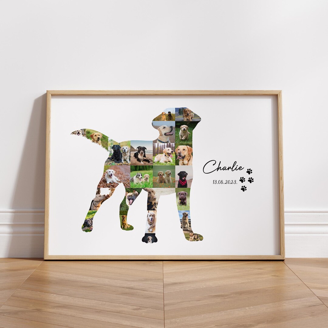 Dog Photo Collage Canva Template Dog Mom Gift Pet Loss Frame Labrador ...
