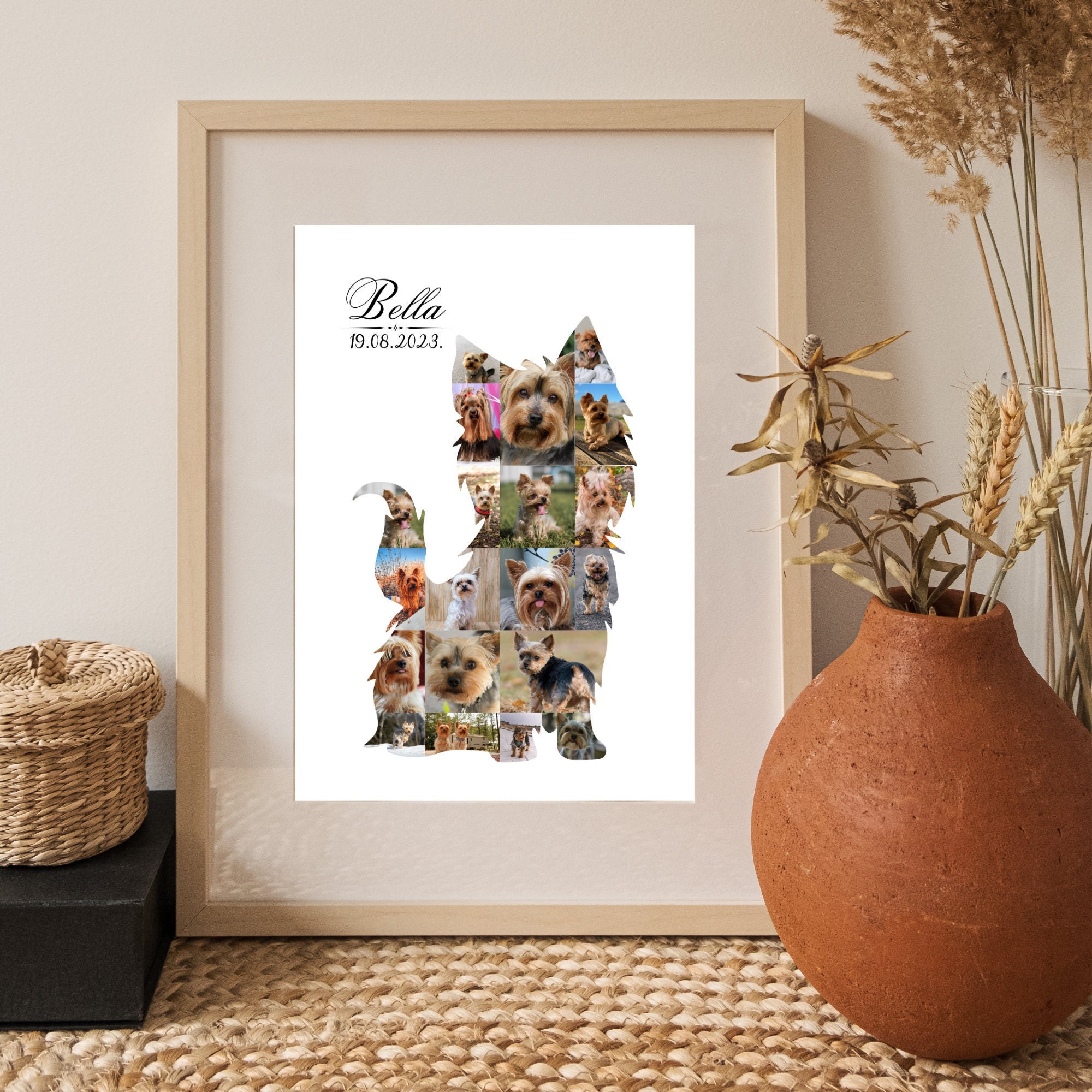 Custom Yorkshire Terrier Photo Collage Canva Template Pet Memorial ...