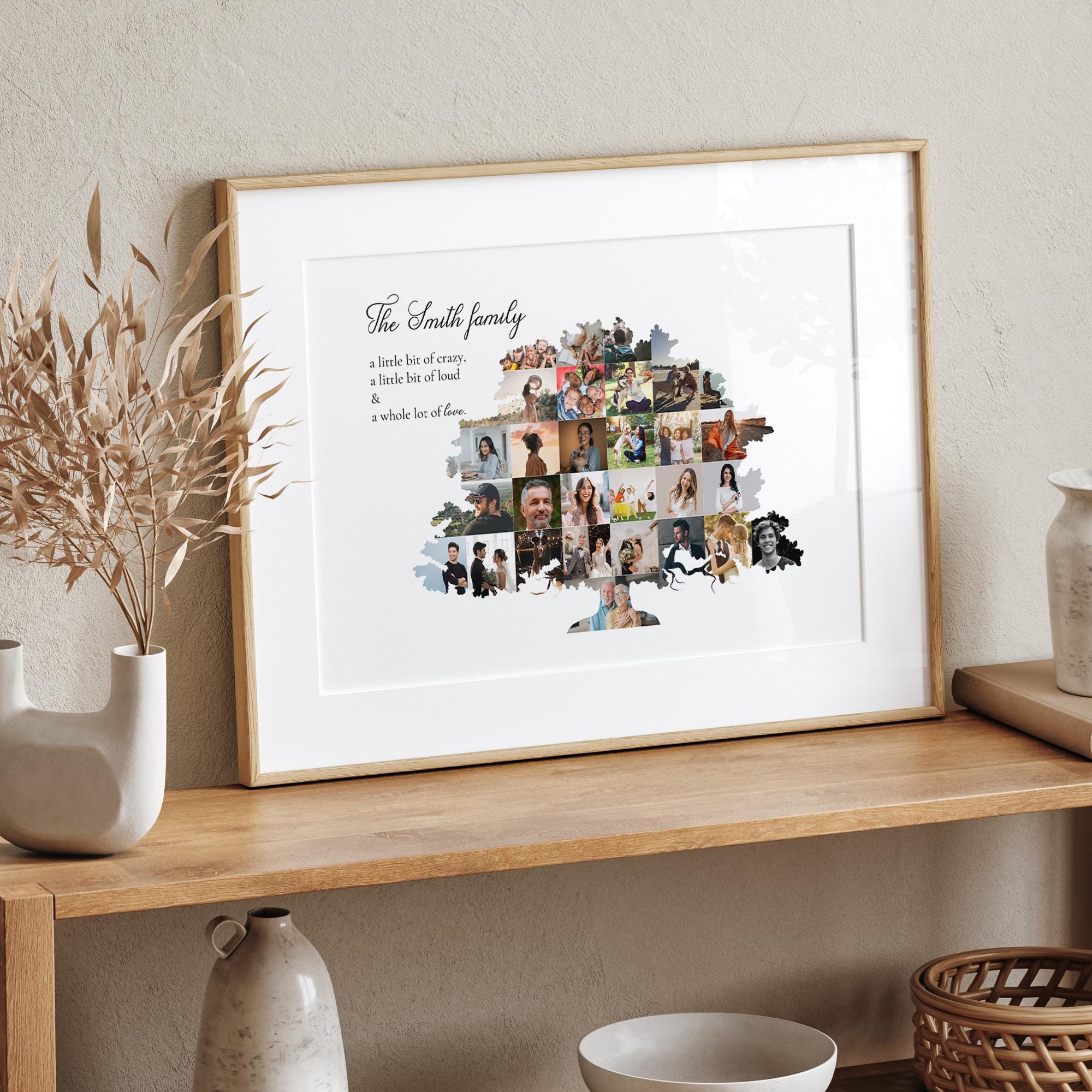 Family Tree Photo Collage Template Family Reunion Gift Photo Collage ...