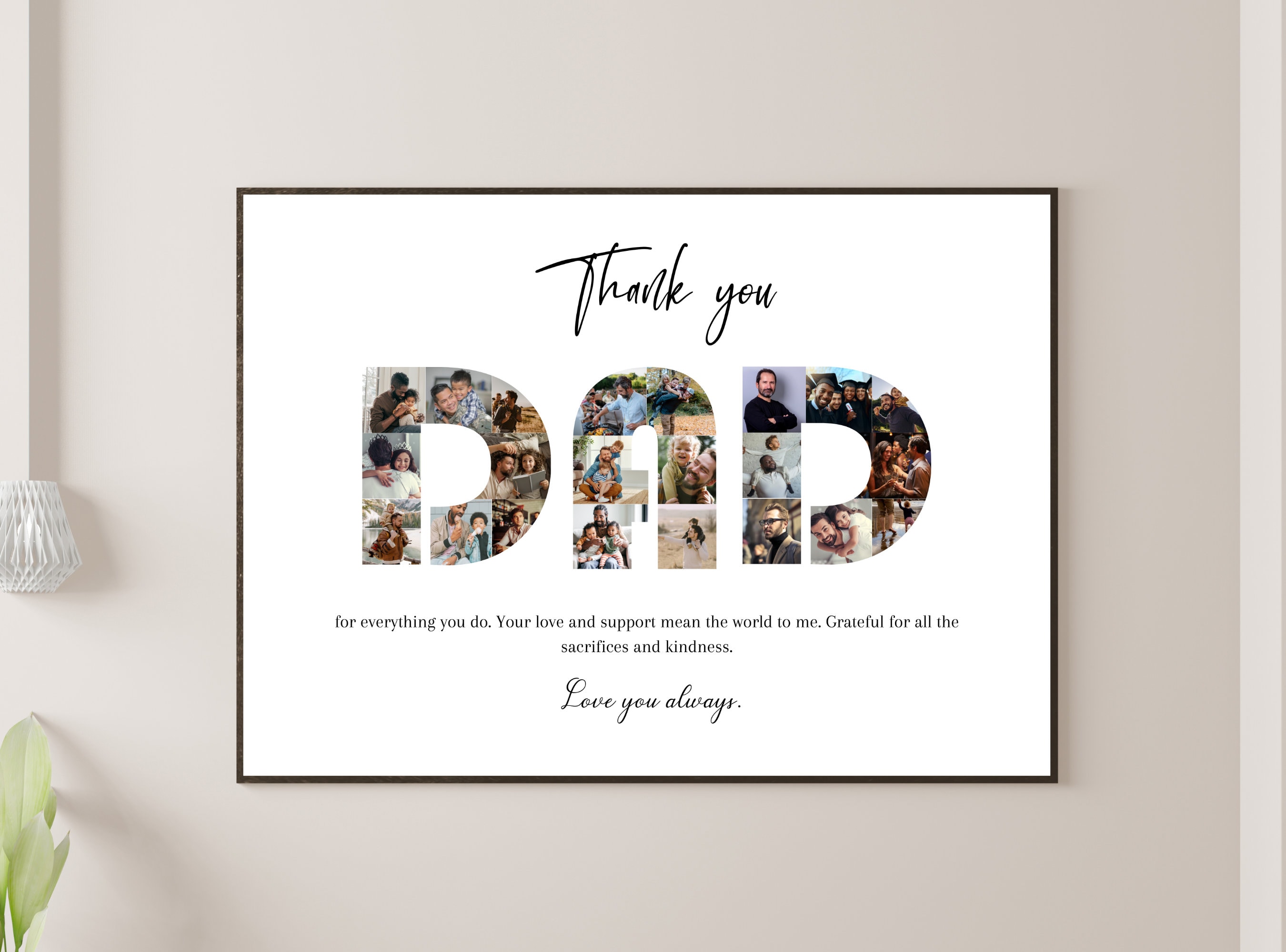 Dad Photo Collage Canva Template Father's Day Picture Collage Gift ...