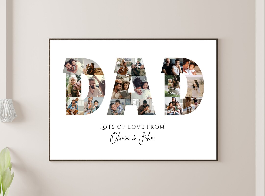 Dad Photo Collage Canva Template Printable Gift for Dad From Kids ...