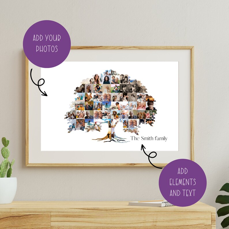 Custom Family Tree Photo Collage Template Family Reunion Tree ...