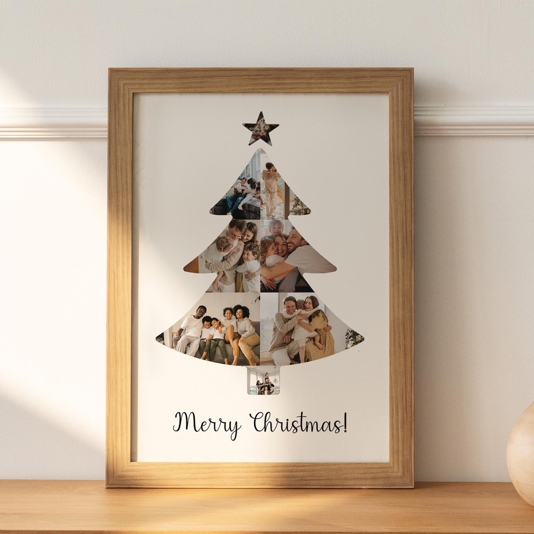 Christmas Tree Photo Collage Canva Template Personalized Christmas Tree ...