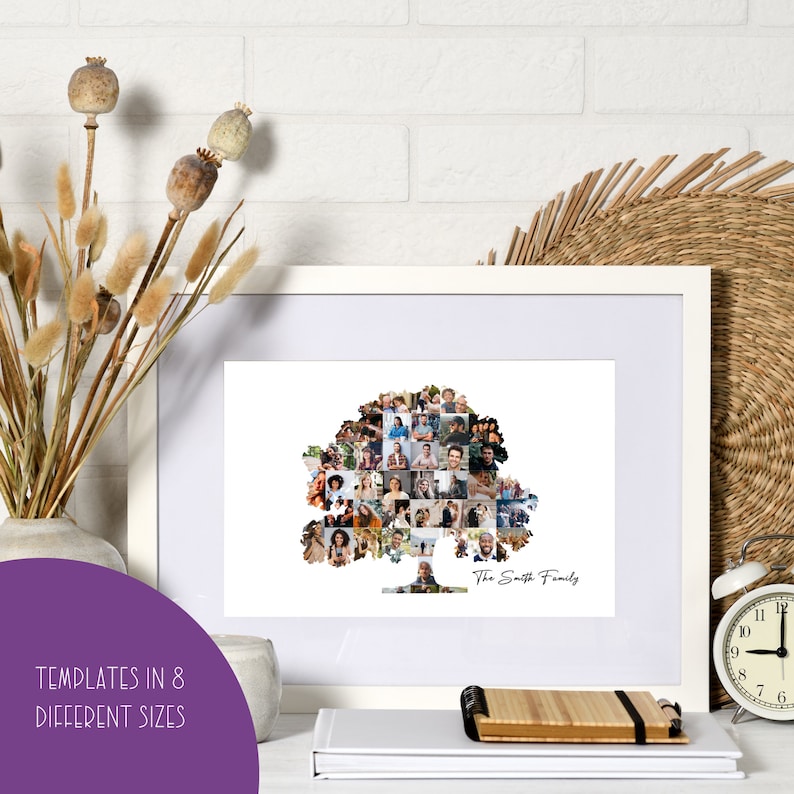 Custom Family Tree Photo Collage Template Family Reunion Tree - Etsy