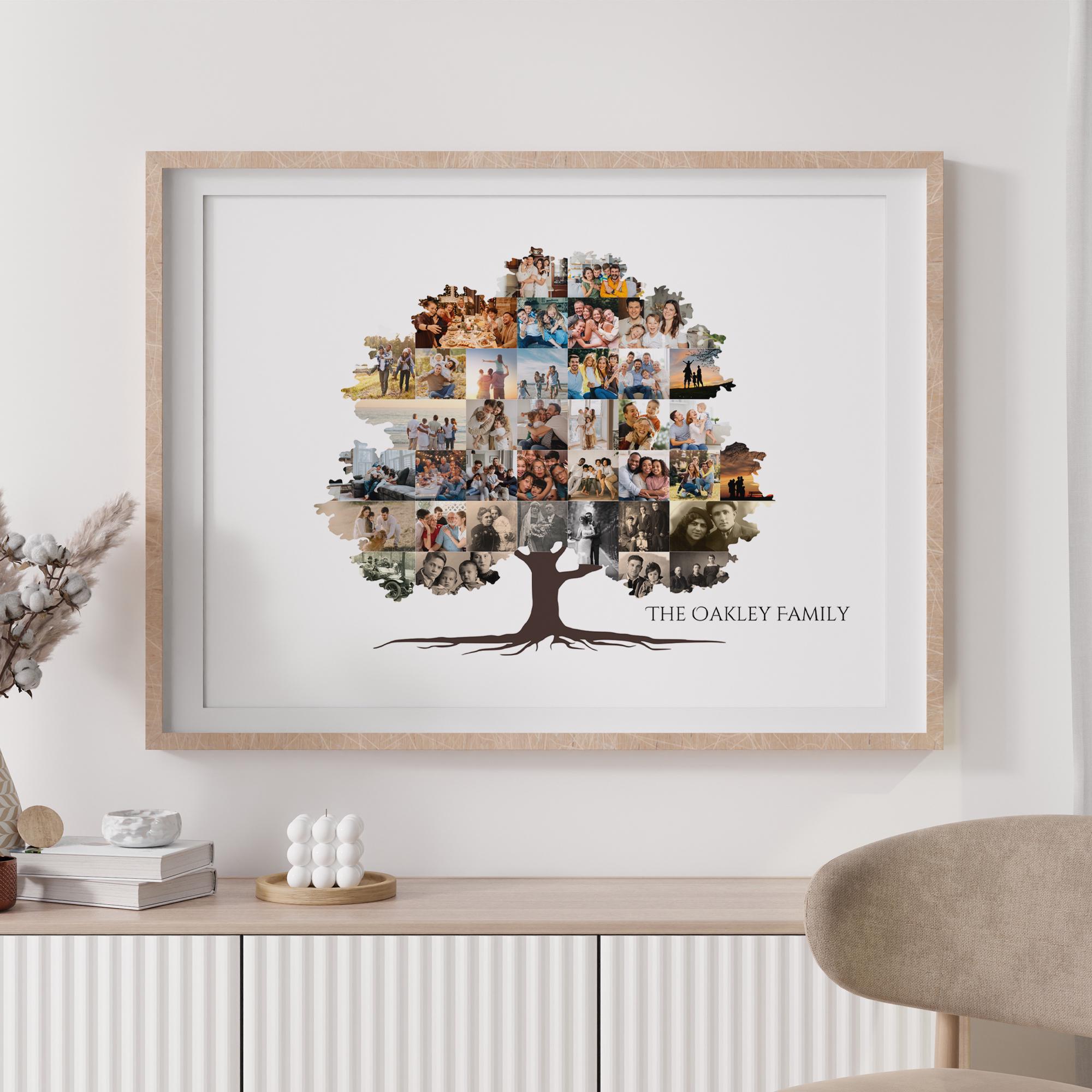 Family Photo Collage Printable Canva Template Custom Family Tree Photo ...